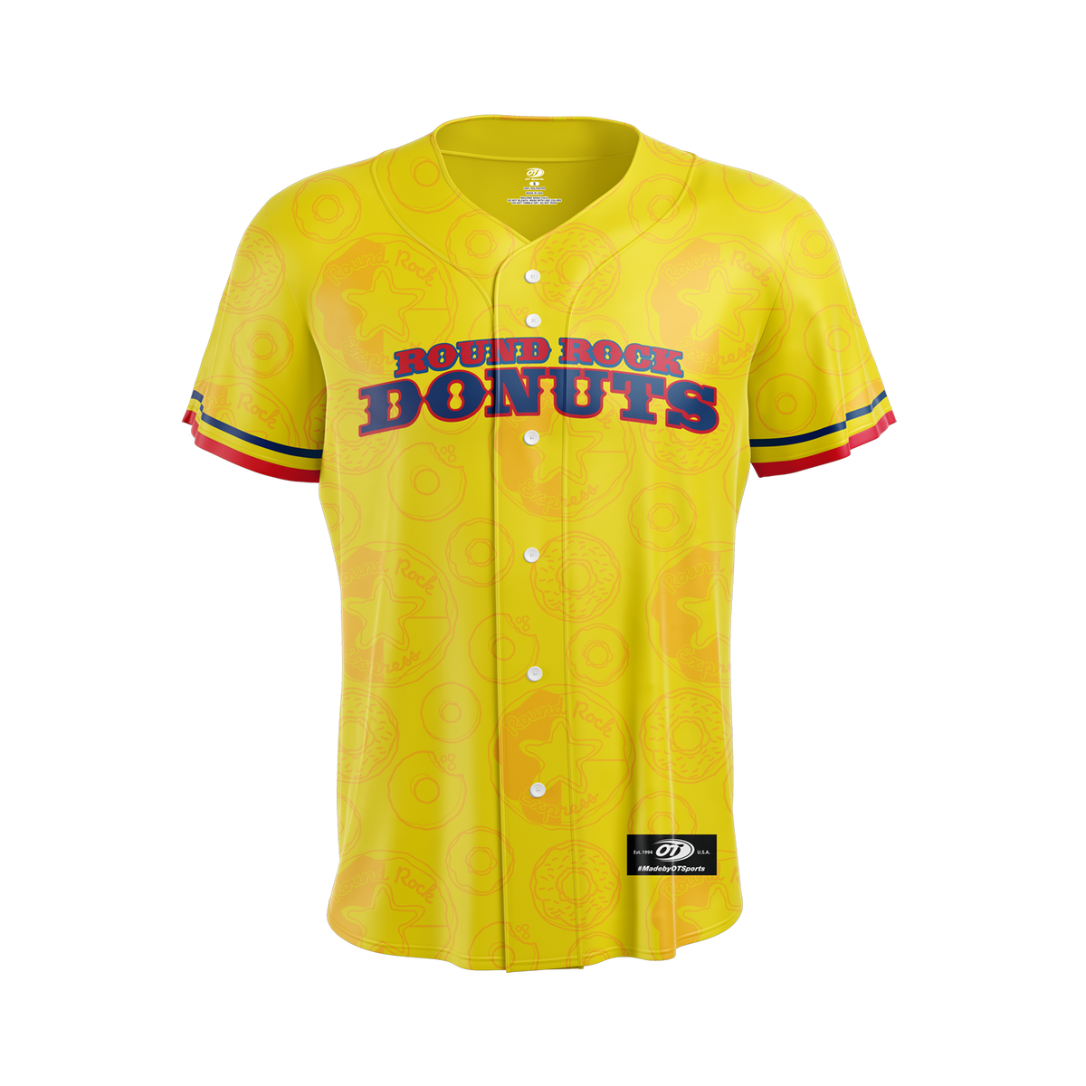 Round Rock Express OT Sports Donuts Stitched Tackle Twill On-Field Rep